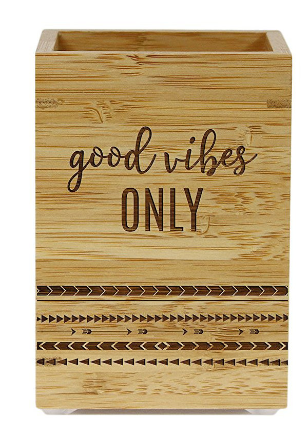 Koyal Wholesale "good vibes only" porte-stylo en bois de bambou - Wayfair Canada